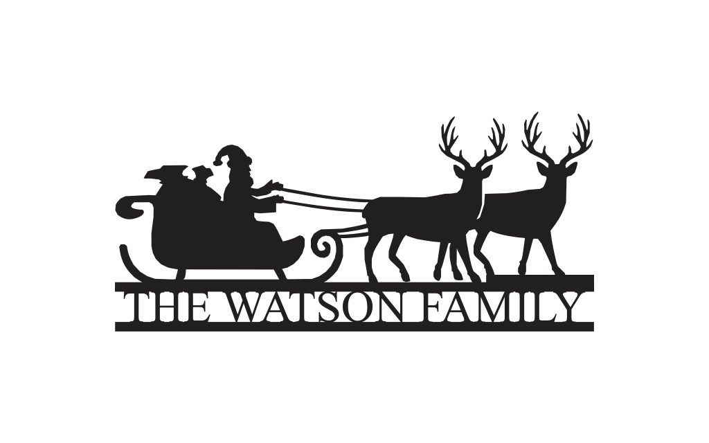 Christmas Santa Sleigh Personalised Sign – MancBee