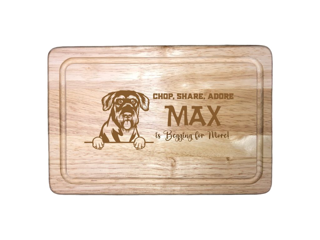 Personalised Engraved Chopping Board – Dog Breed & Name – MancBee
